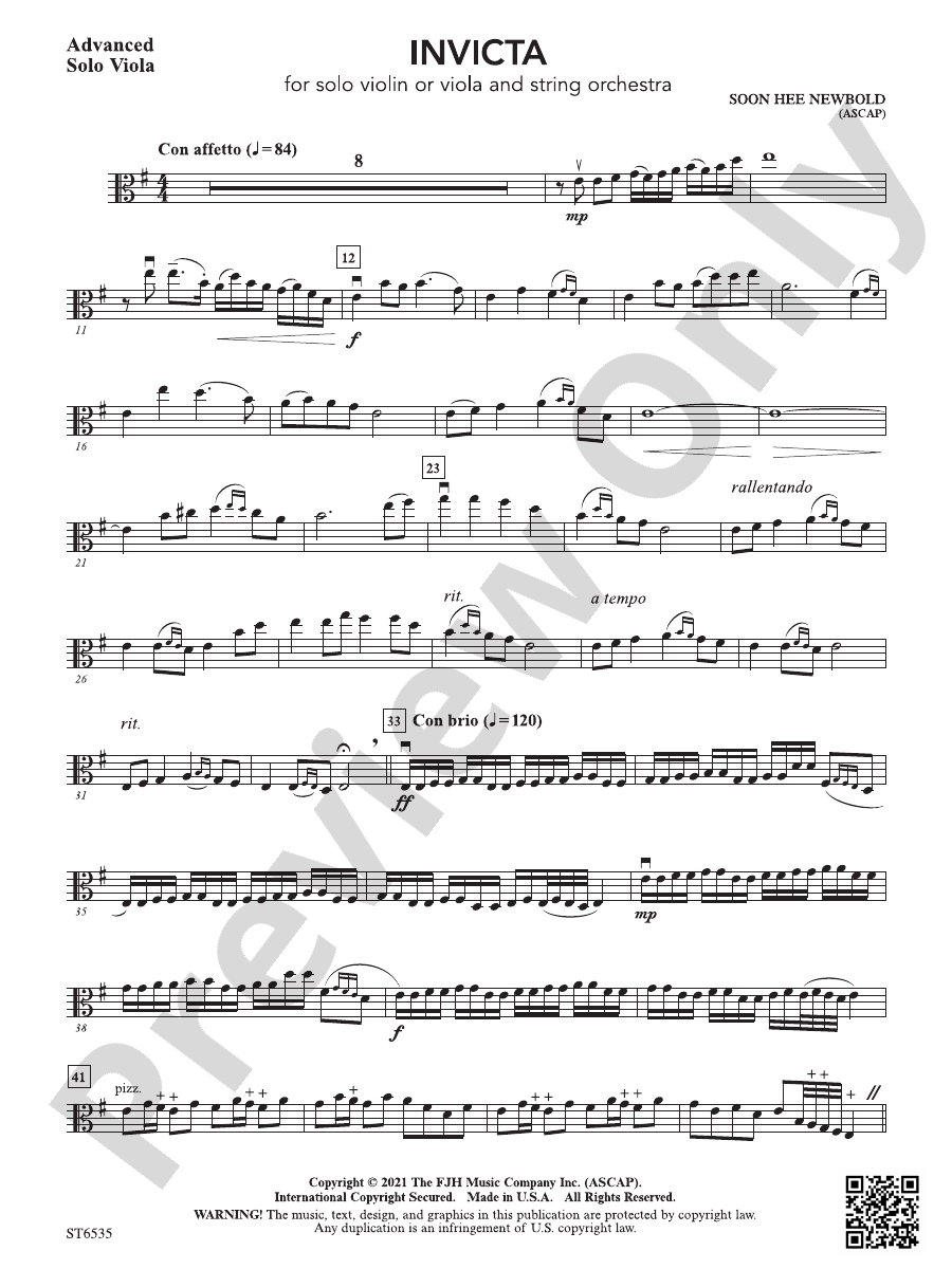 Invicta: Alt. Advanced Solo Viola (Grade 4.5): Alt. Advanced Solo Viola ...