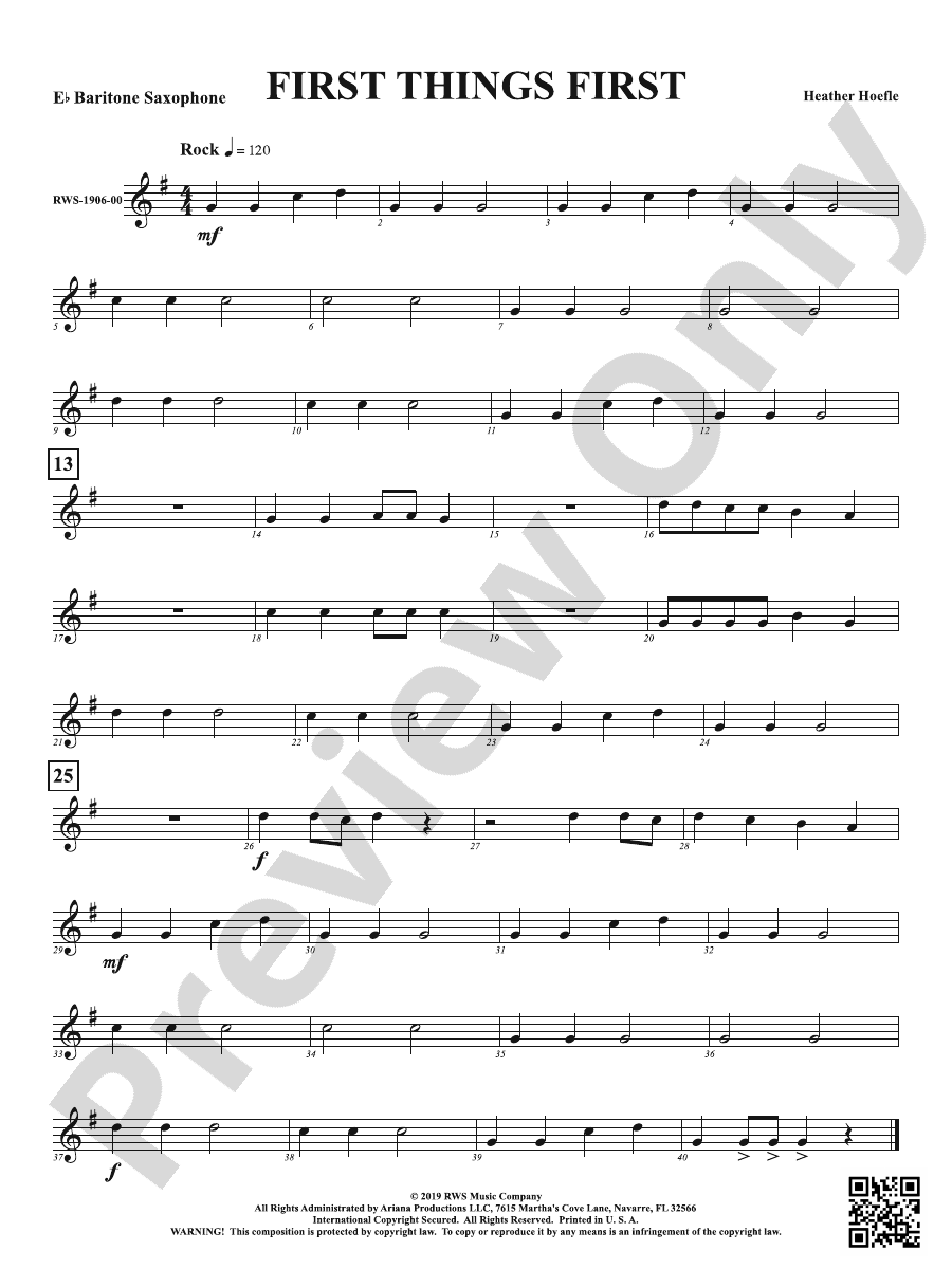 First Things First: E-flat Baritone Saxophone: E-flat Baritone ...