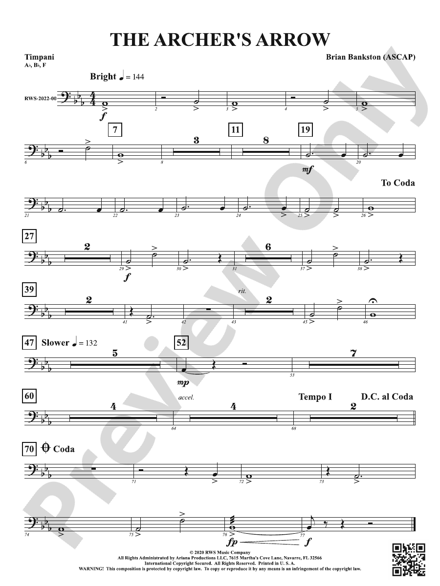 The Archer's Arrow: Timpani: Timpani Part: Brian Bankston - Digital ...