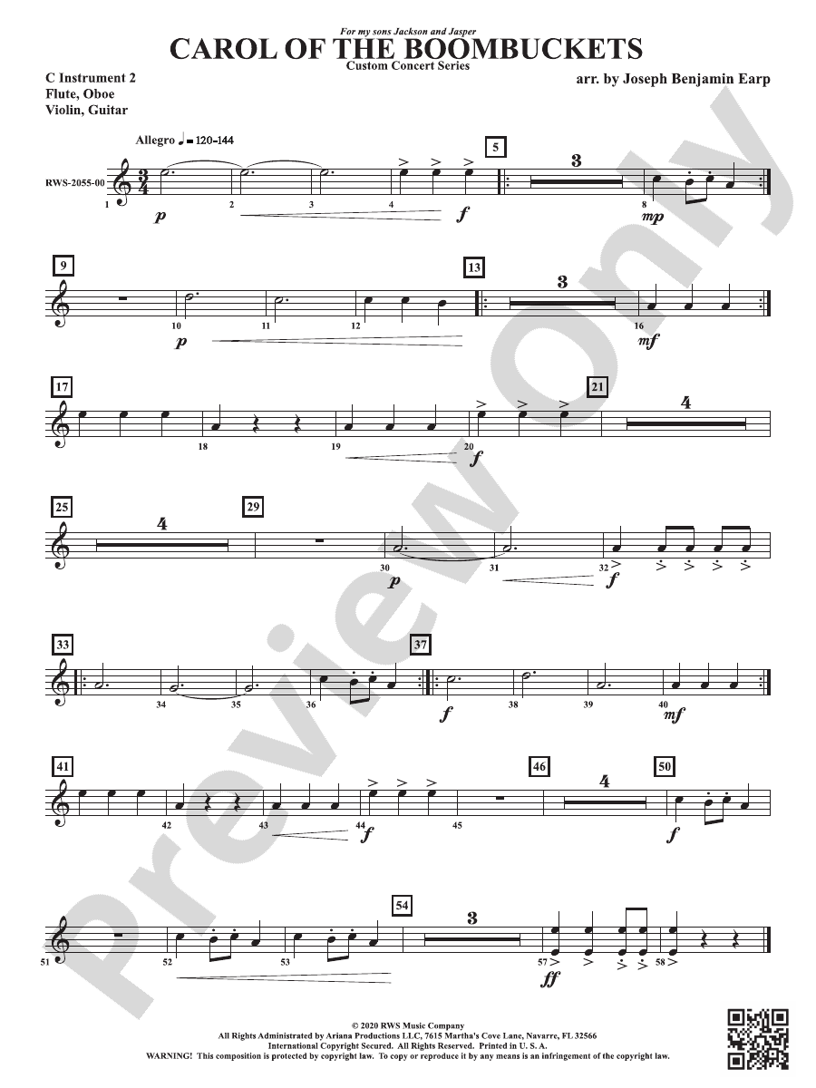 Carol of the Boombuckets: Part 2 - C Instruments T.C.: Part 2 - C ...