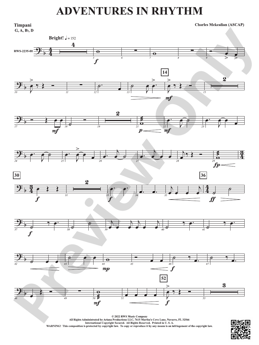 Adventures in Rhythm: Timpani: Timpani Part: Charles Mekealian ...