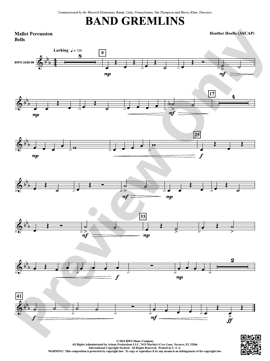 Band Gremlins: 1st Mallet Percussion: 1st Mallet Percussion Part ...