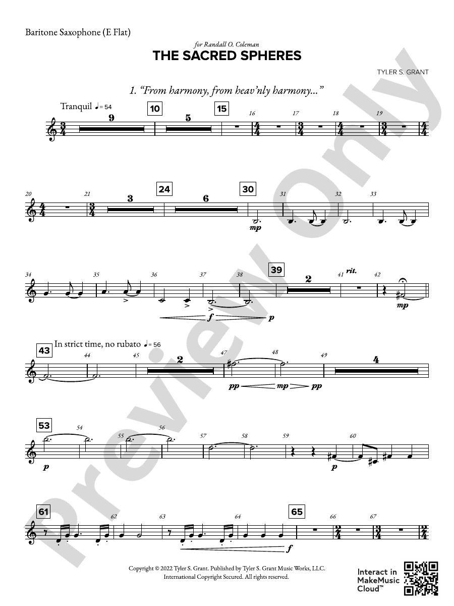 The Sacred Spheres: E-flat Baritone Saxophone: E-flat Baritone Saxophone Part - Digital Sheet ...
