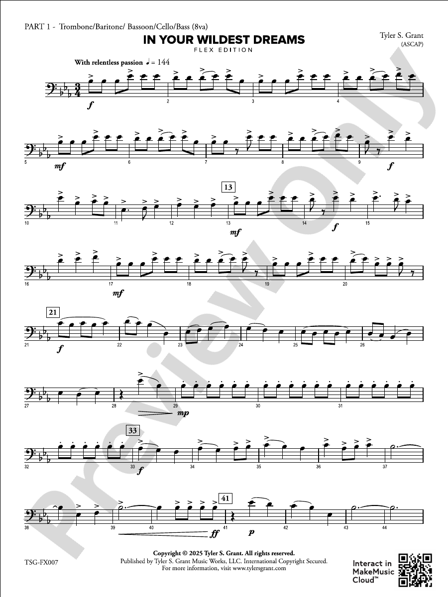 In Your Wildest Dreams : Part 1 - Trombone/Baritone/Bassoon/Cello/Bass ...