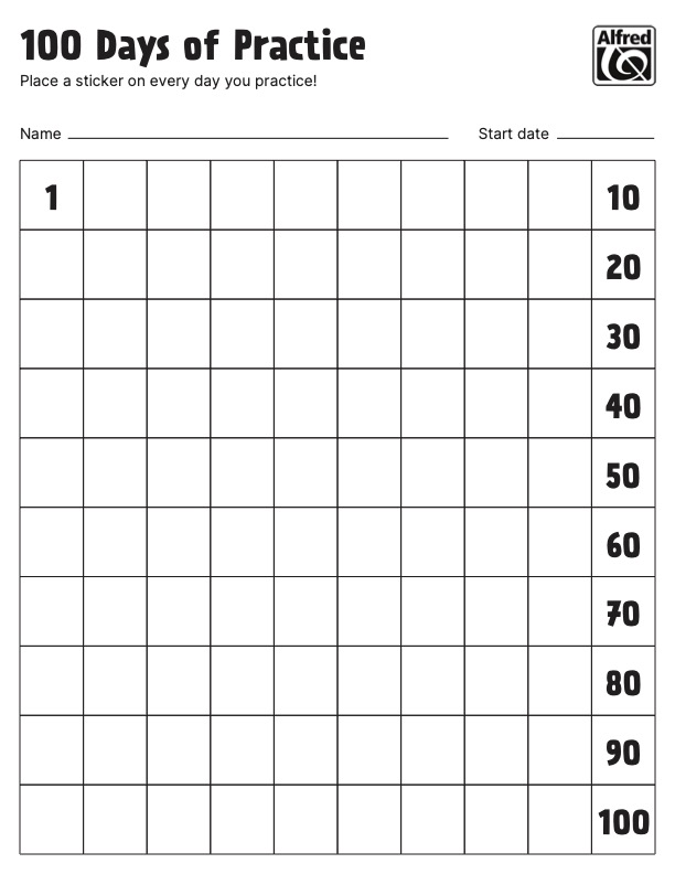 Free Piano Practice Logs