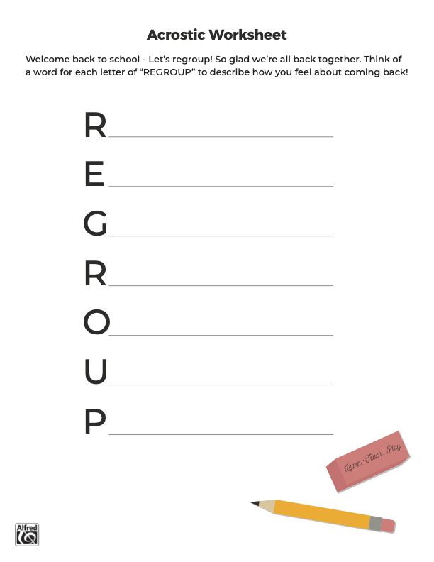 Free Activity: REGROUP Acrostic