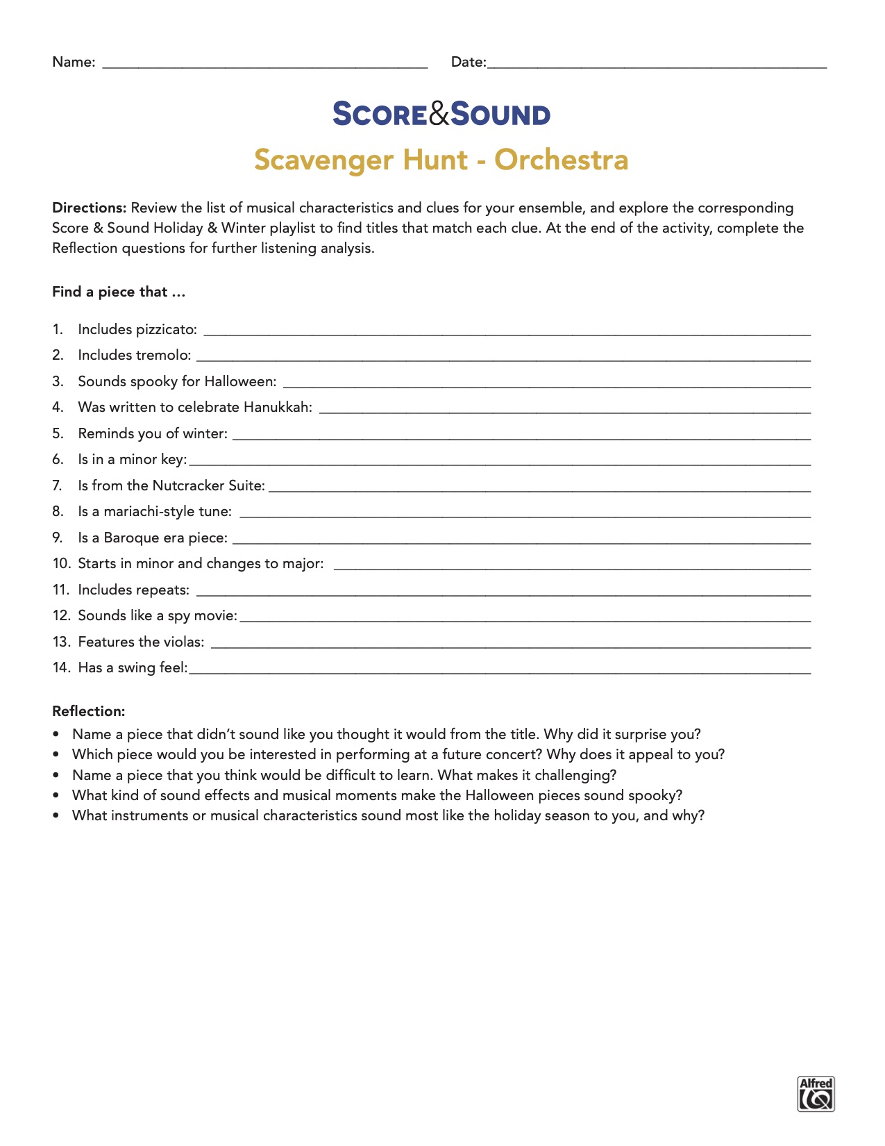 Free Music Activity: Score & Sound Scavenger Hunt