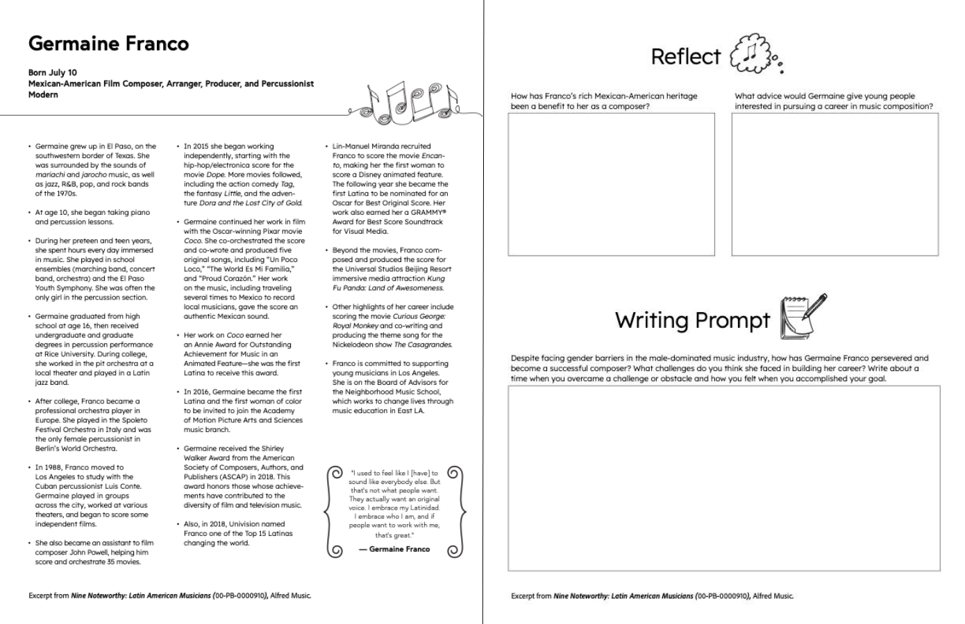 Free Activity: Honoring Germaine Franco for Hispanic History Month